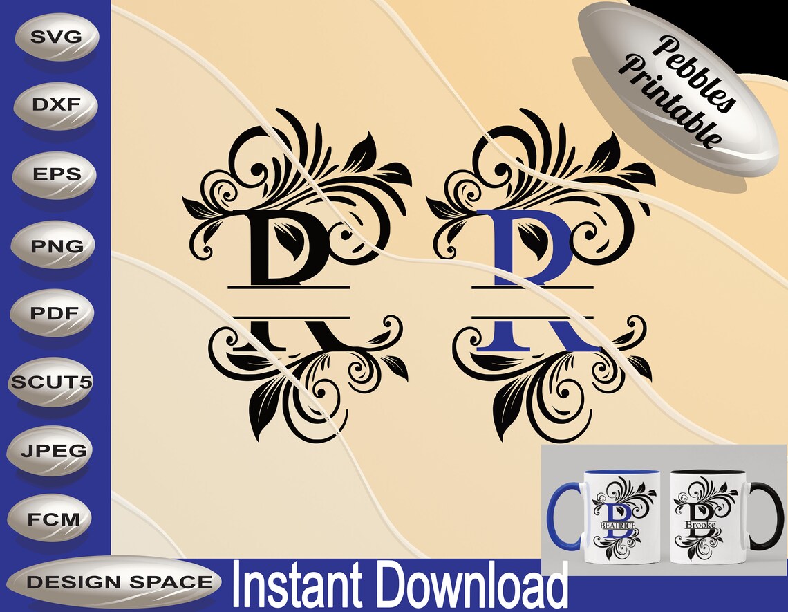 Split Letter R for SVG DXF Fcm Cut File for Cricut | Etsy
