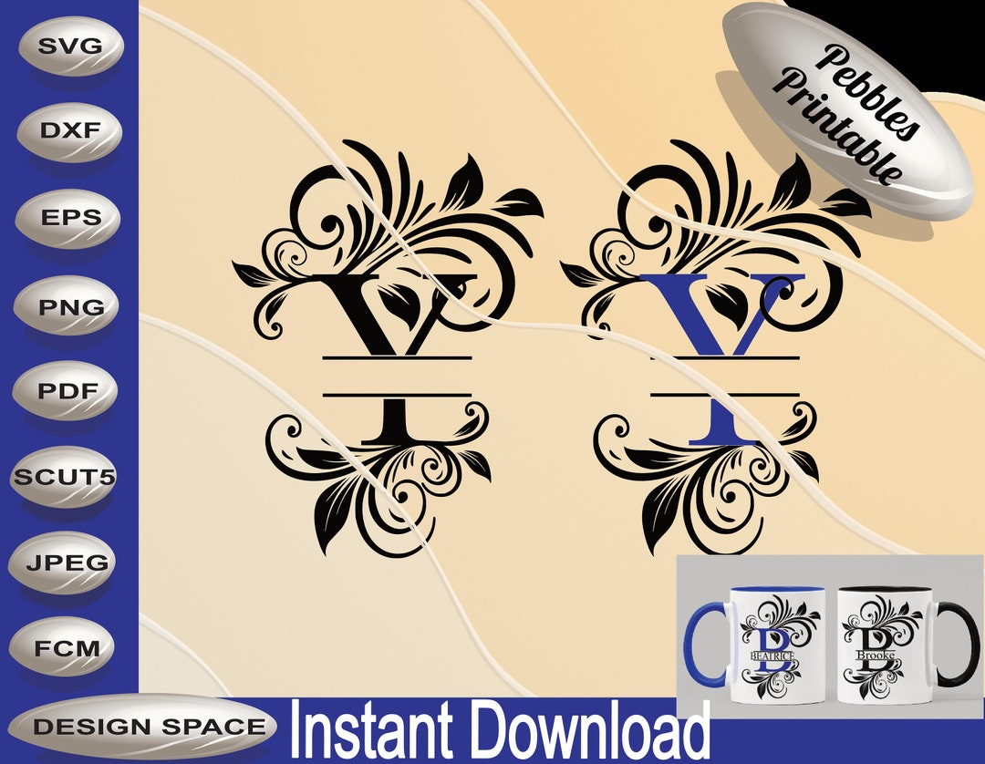 Split Letter Y for SVG DXF, Fcm, Cut File for Cricut, Silhouette, 1 ...