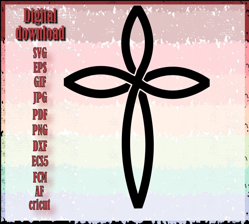 Cross Svg Cut File SVG DXF PNG Image for Vinyl Stickers - Etsy