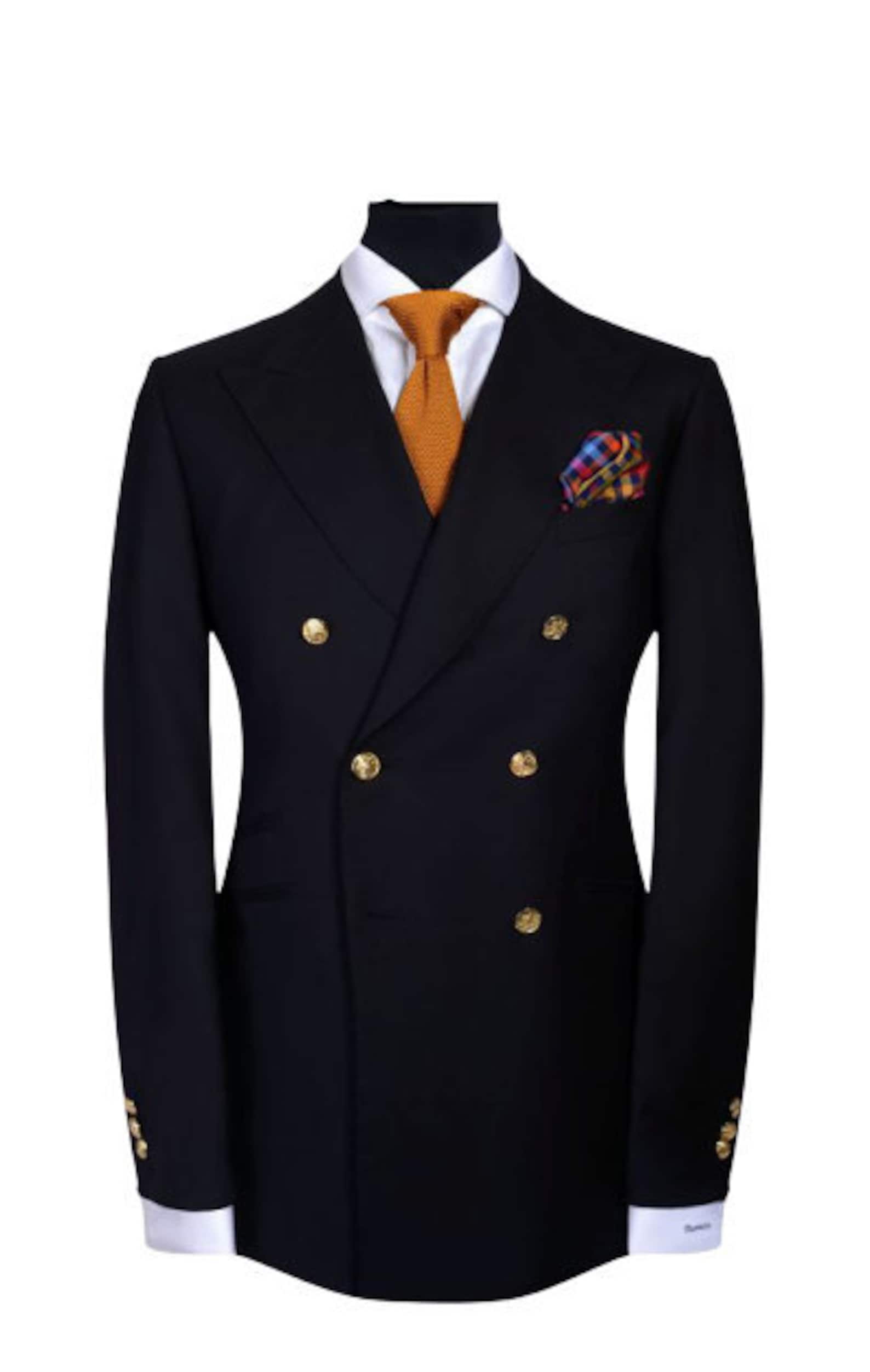 Men Double Breasted Coat Black Double Breasted Blazer Office | Etsy