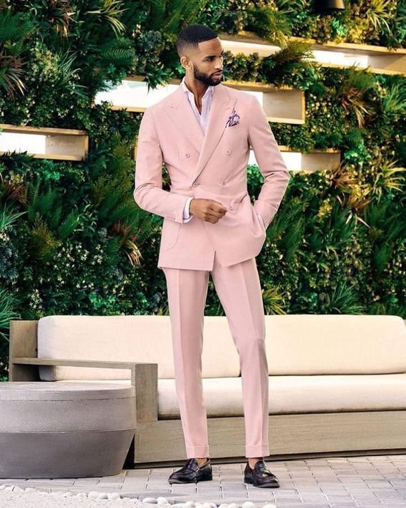 Men Suit Light Pink 2 Piece Formal Fashion Elegant Party Wear Etsy
