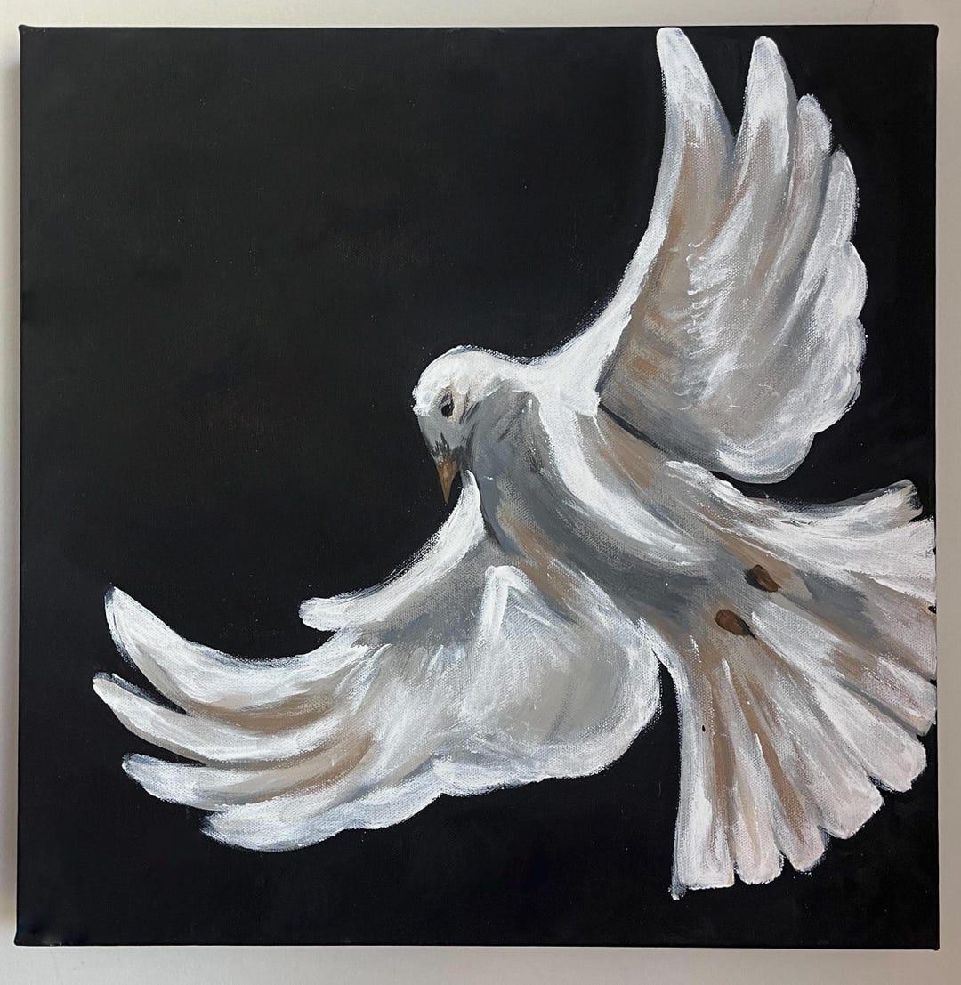 Dove Abstract Painting - Etsy