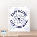 Keep Going Keep Growing- Motivational Wall Art/ Blue + White / Digital ...
