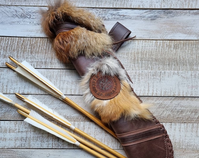Viking Early Medieval Leather Quiver for Arrows, Traditional Archery ...