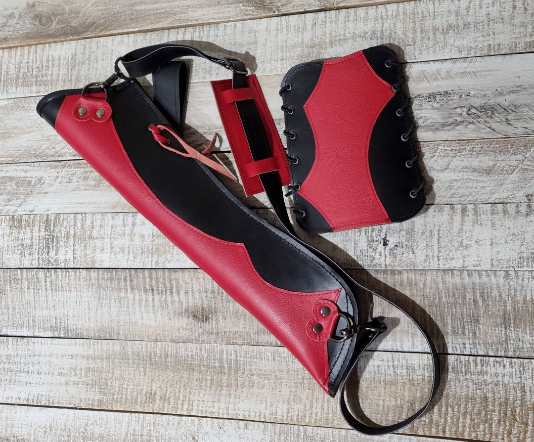 Leather Archery BELT QUIVER and ARMGUARD - Add a Strap and Change as ...
