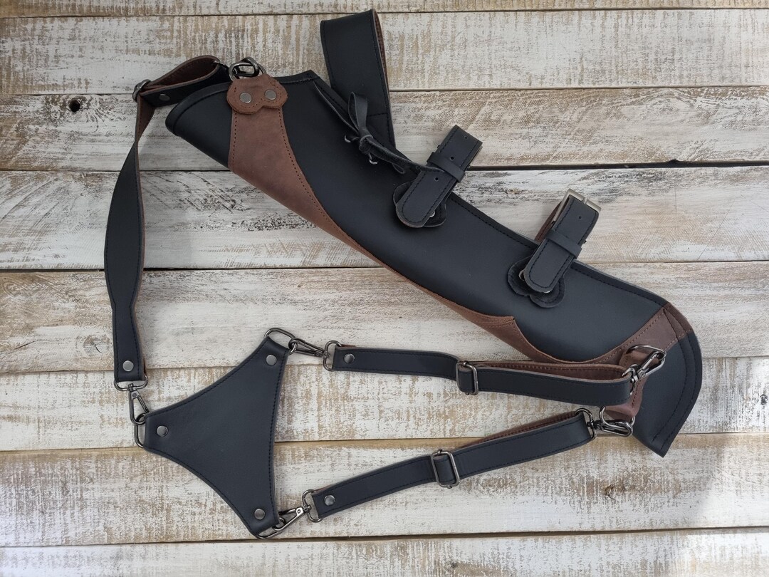 Traditional Leather Belt/back Quiver With Shoulder Strap and Bow Holder ...