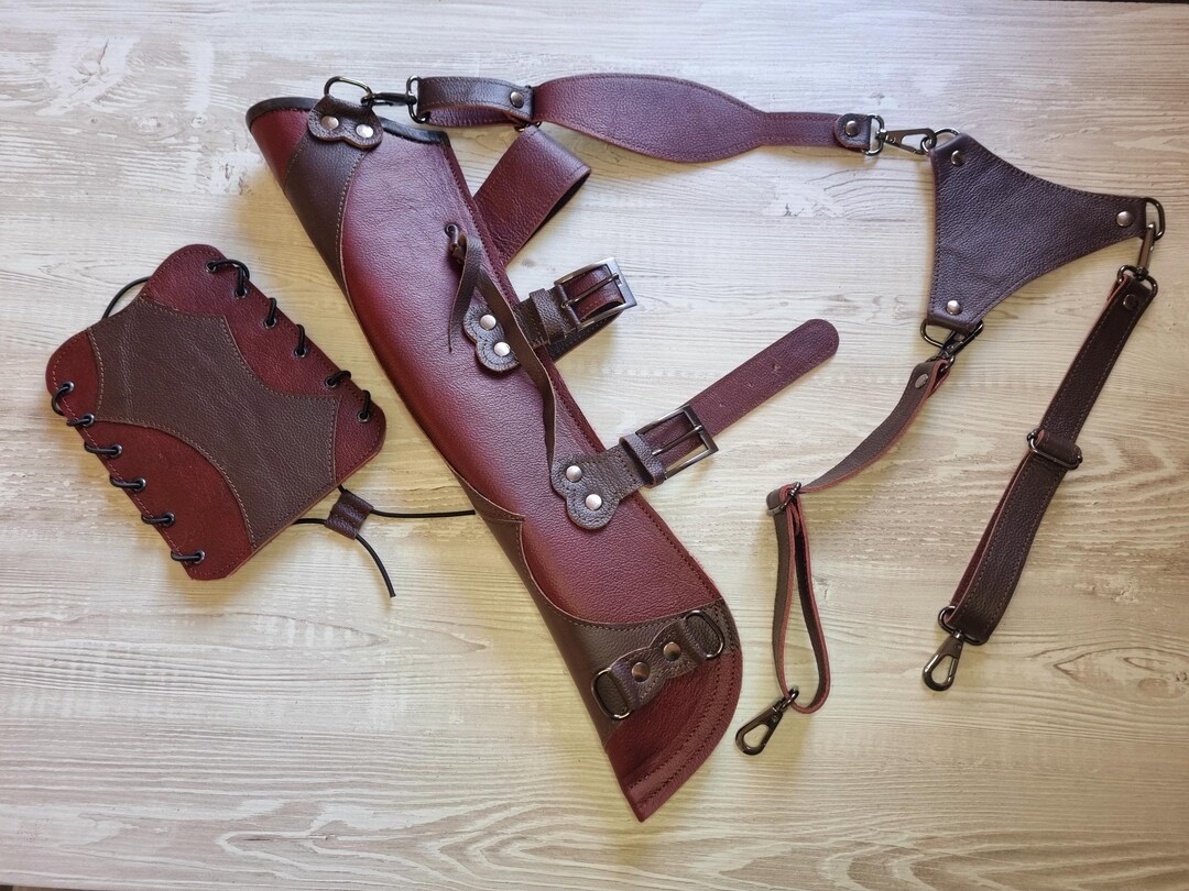 BACK QUIVER With Bow Holder Straps, Quiver and Armguard Set - Etsy