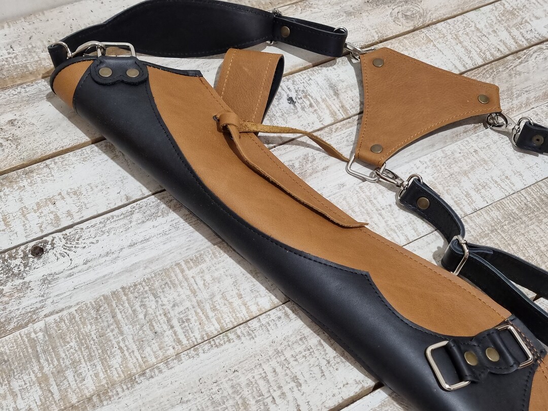 Leather BACK QUIVER With 3-point Straps - Etsy
