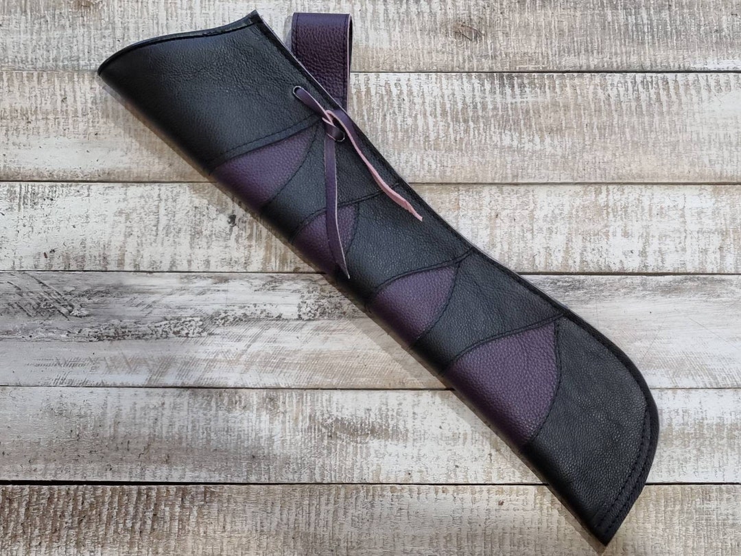 Leather Archery HIP QUIVER in Purple and Black, Both Side Used Belt ...