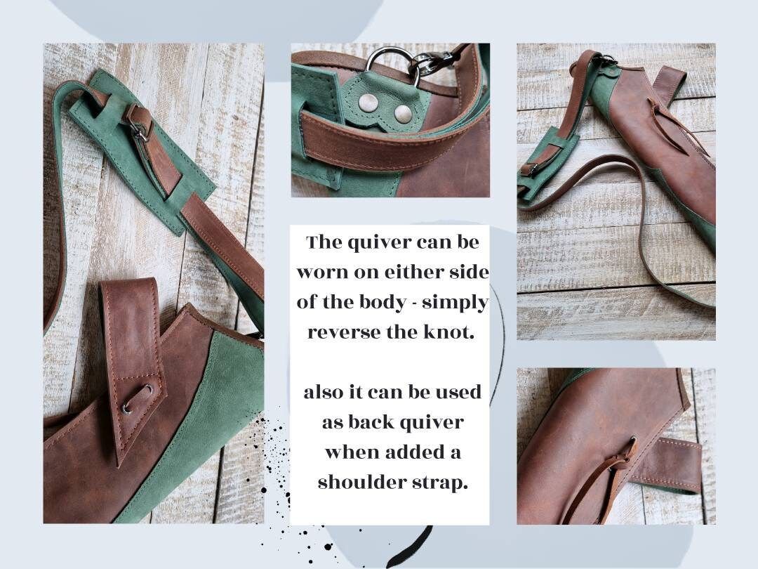 Leather BACK Quiver With Belt Loop Easy Change as Shoulder - Etsy