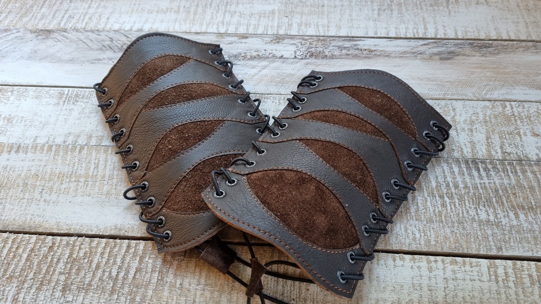 Pair of Cosplay Leather Forearm Bracer - Etsy