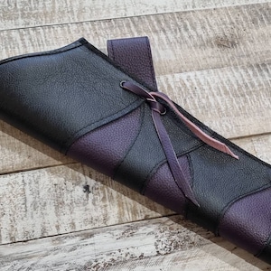 Leather Archery HIP QUIVER in Purple and Black, Both Side Used Belt ...