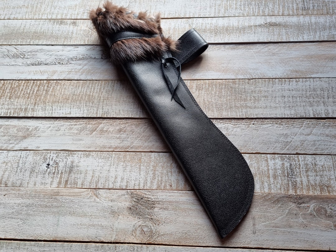 Leather Back Quiver STOCK SALE , Quiver With Fur Decoration – Handmade ...