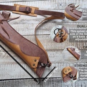 Leather Belt Quiver With Shoulder Strap – Archery Quiver and Armguard ...