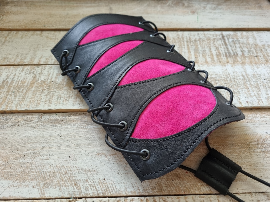 Pink Leather Archery ARMGUARD, Custom Made Forearm Cosplay Bracer - Etsy