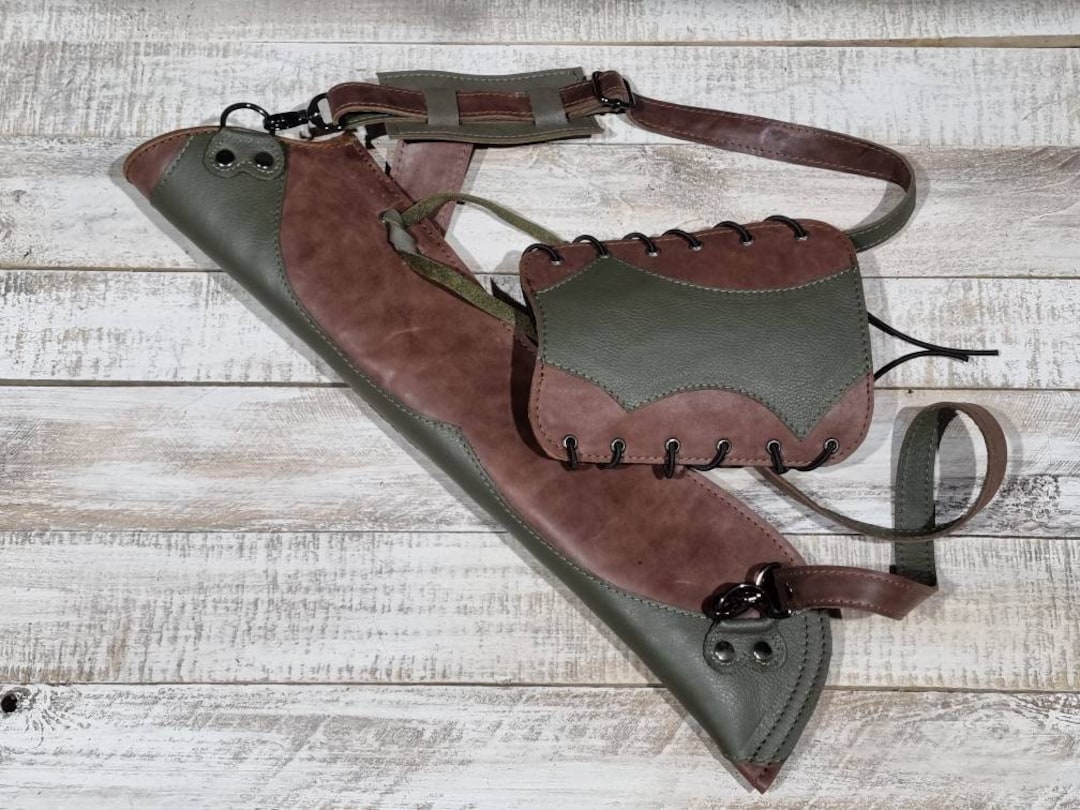 Leather HIP QUIVER and ARMGUARD- Add a Strap and Change as Shoulder ...