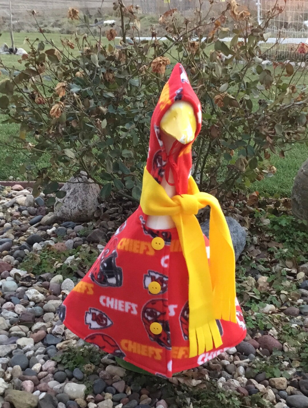 Kansas City Chiefs Football Fleece Coat With Scarf Concrete Lawn Large ...