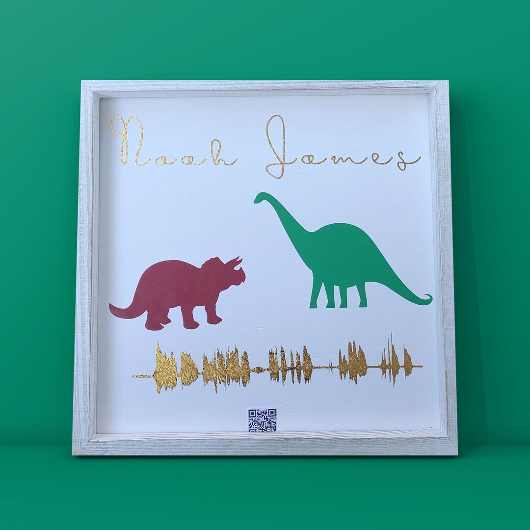 White Framed Wood Soundwave Print Soundwave Art Baby Heartbeat Nursery ...