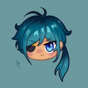 Kaeya Waterproof Sticker Genshin Impact Vinyl Sticker Chibi - Etsy