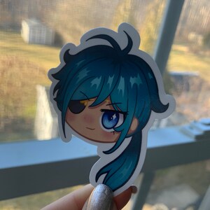 Kaeya Waterproof Sticker Genshin Impact Vinyl Sticker Chibi - Etsy