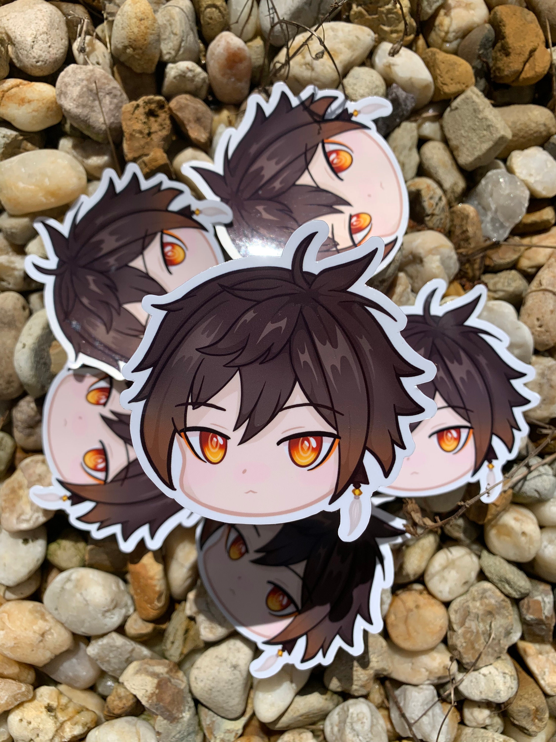 Zhongli Waterproof Sticker, Genshin Impact Waterproof Sticker, Chibi ...