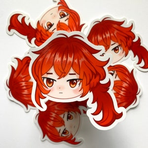 Kaeya Waterproof Sticker Genshin Impact Vinyl Sticker Chibi - Etsy