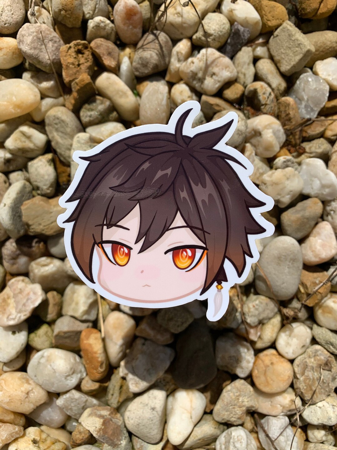 Zhongli Waterproof Sticker, Genshin Impact Waterproof Sticker, Chibi ...