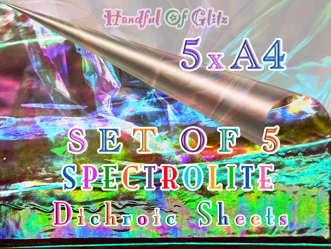 A4 Set of 5 SPECTROLITE Mylar Sheets Holographic, Iridescent, Color ...
