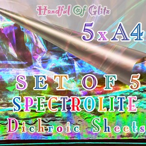 A4 Set of 5 SPECTROLITE Mylar Sheets Holographic, Iridescent, Color ...
