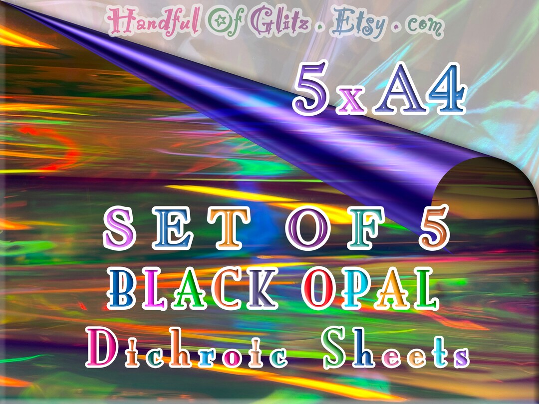 Black Opal Mylar Sheets: Color-changing Dichroic Film, DIY Resin Art ...