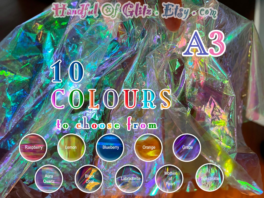 Dichroic Mylar Sheet A3: Iridescent Color-shift Film for Resin Crafts ...