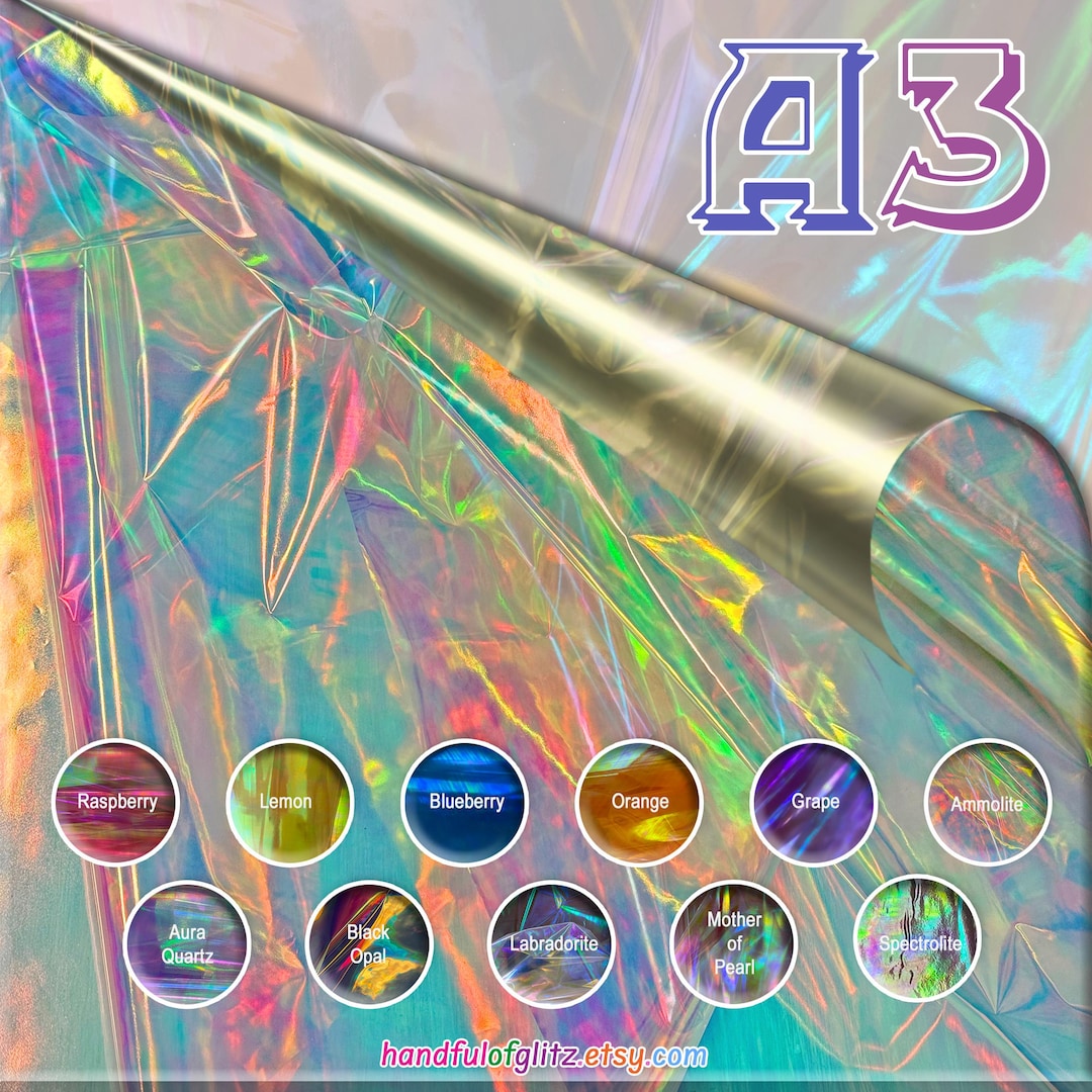 Dichroic Mylar Sheet A3: Iridescent Color-shift Film for Resin Crafts ...