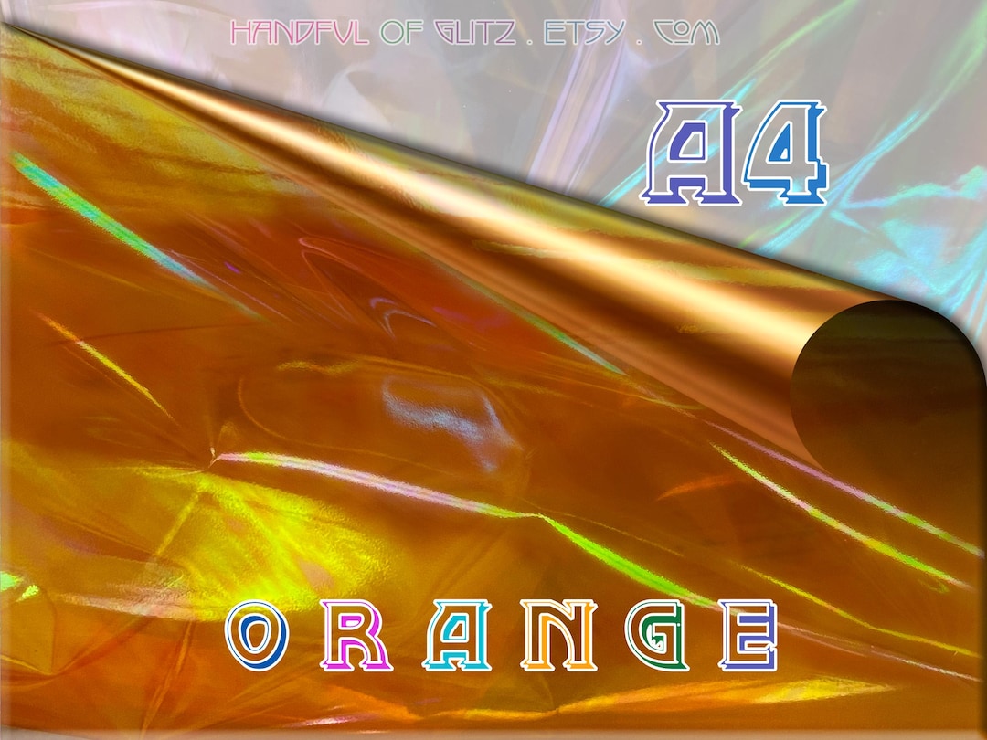 Dichroic ORANGE Mylar Sheet With Holographic, Iridescent Sheen - Color ...