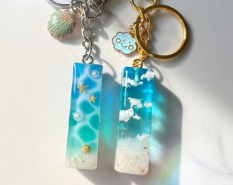 Cloud Keychain Resin Handmade Custom Keychains Initial - Etsy