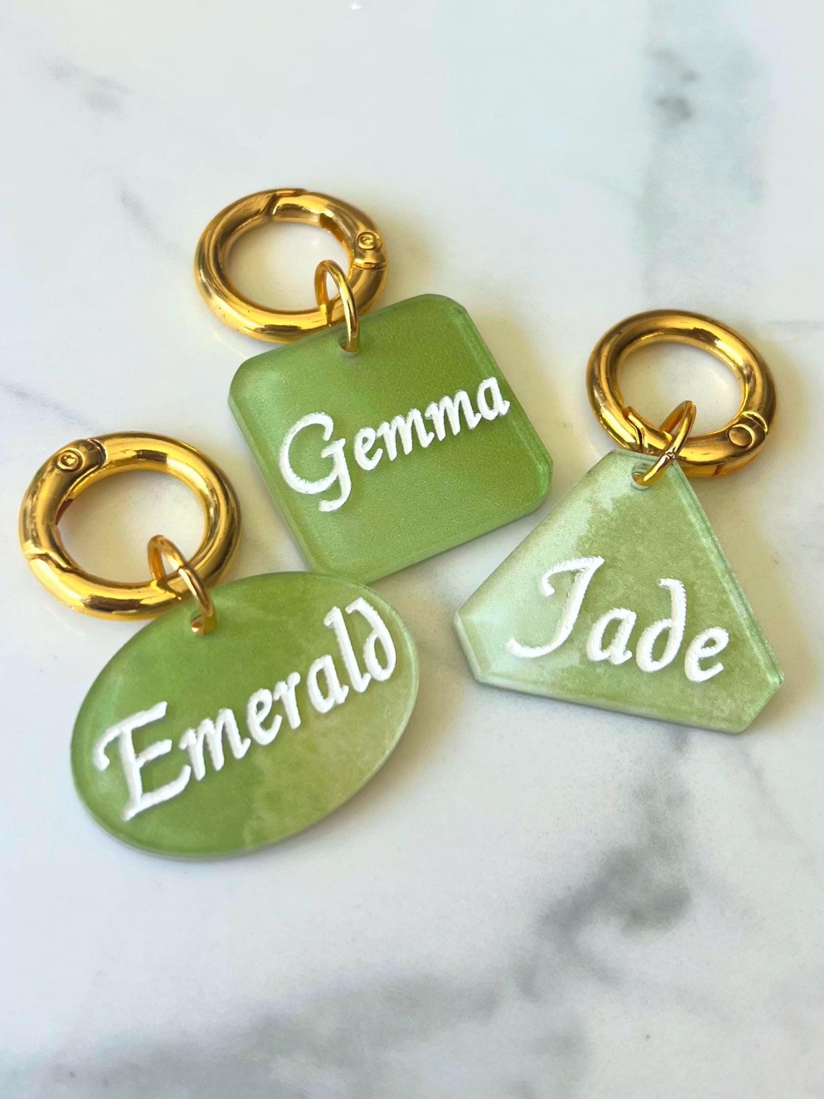 Emerald Pet Tag | Personalized Gem Dog Tag - Etsy