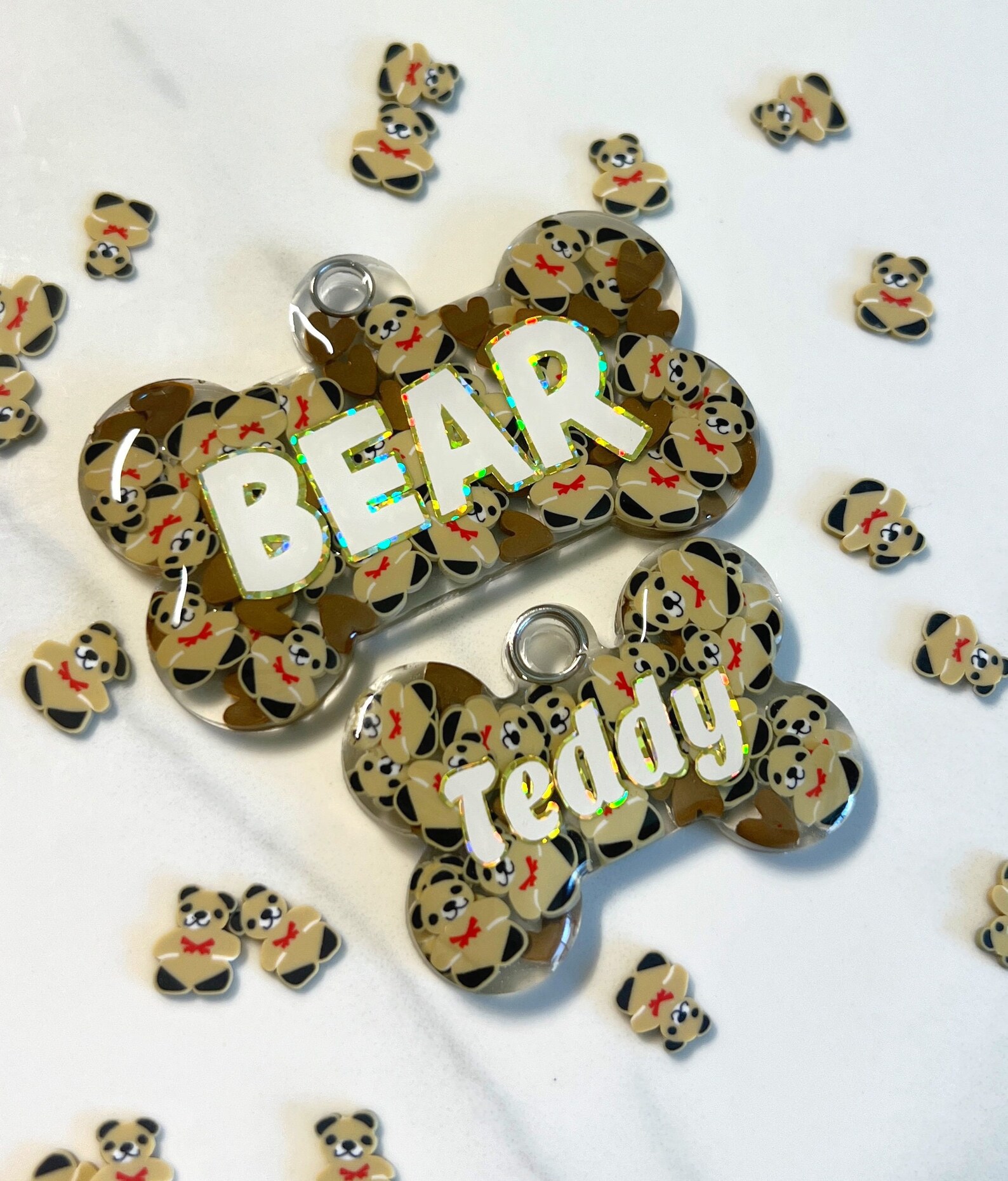 Teddy Bear Tag | Resin Pet Tag - Etsy