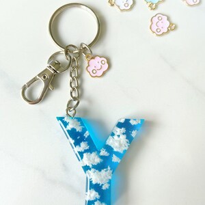 Cloud Keychain, Resin Handmade Custom Keychains, Initial Keyring - Etsy