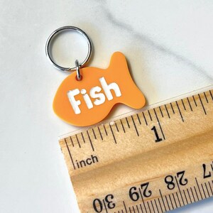 Custom Small Cat Tags, Fish Cat ID Tags, Engraved Cat Tag - Etsy