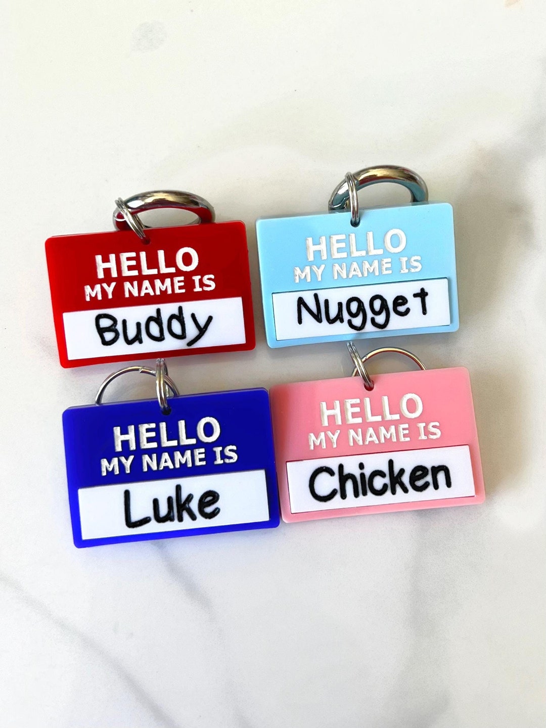 Hello My Name is Pet Tag | Custom Dog Tags | Hello Dog ID Tag - Etsy