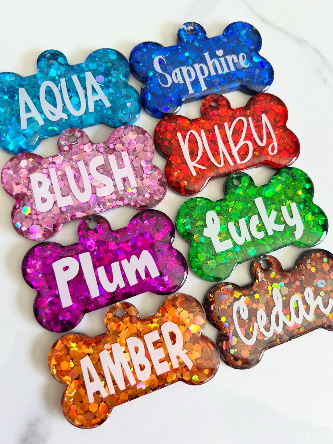 Sparkle Dog Tags | Glitter Pet Tag - Etsy