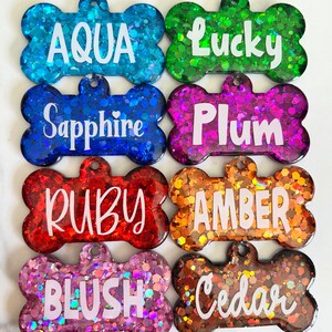 Sparkle Dog Tags | Glitter Pet Tag - Etsy