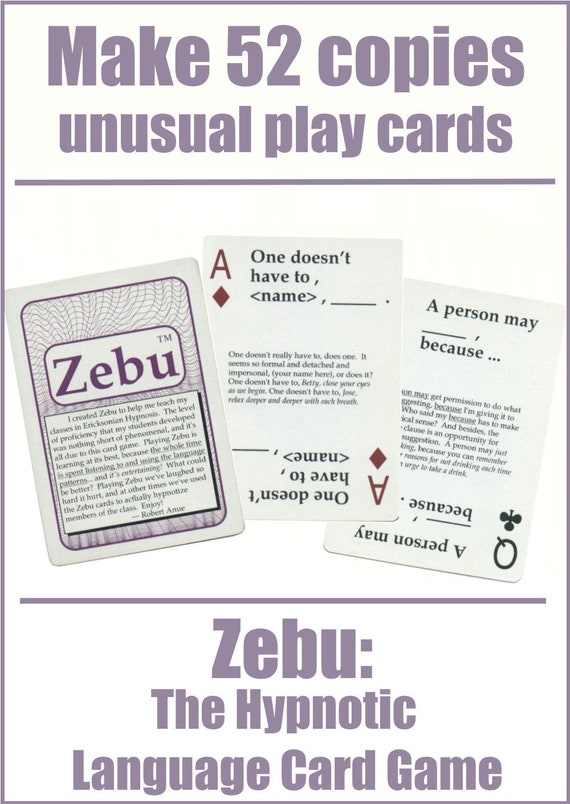 Make 52 Copies Unusual Play Cards Zebu. Ebook Pdf - Etsy