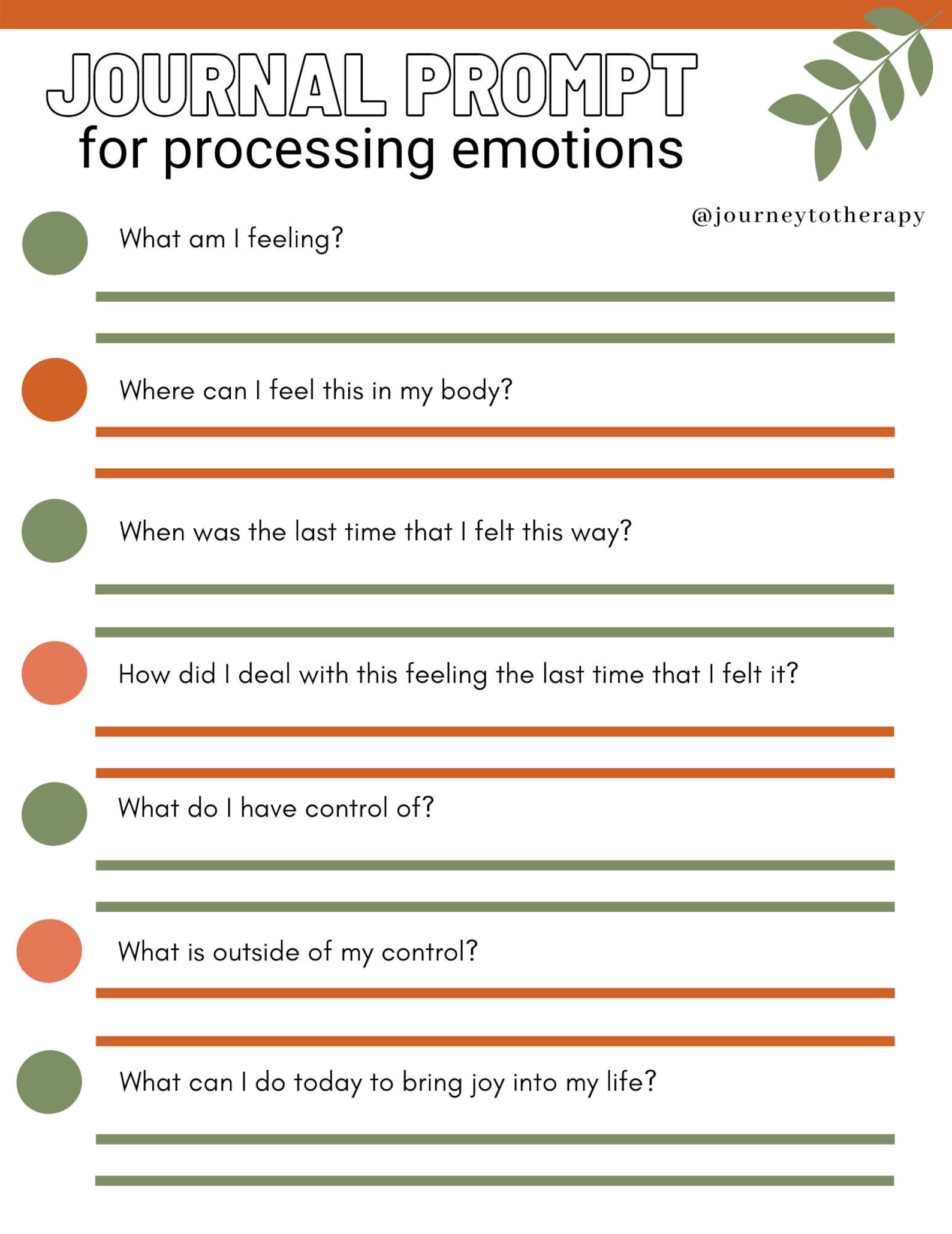Journal Prompt for Processing Emotions - Etsy
