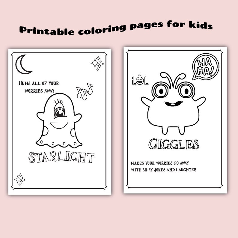Mental Health Monsters, Coloring Pages for Kids and Children, Art ...