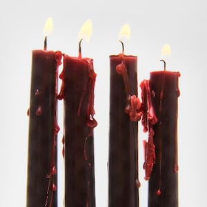 VAMPIRE TEARS CANDLE | Red & Black ‘bleeding’ Pillar / Halloween Taper ...