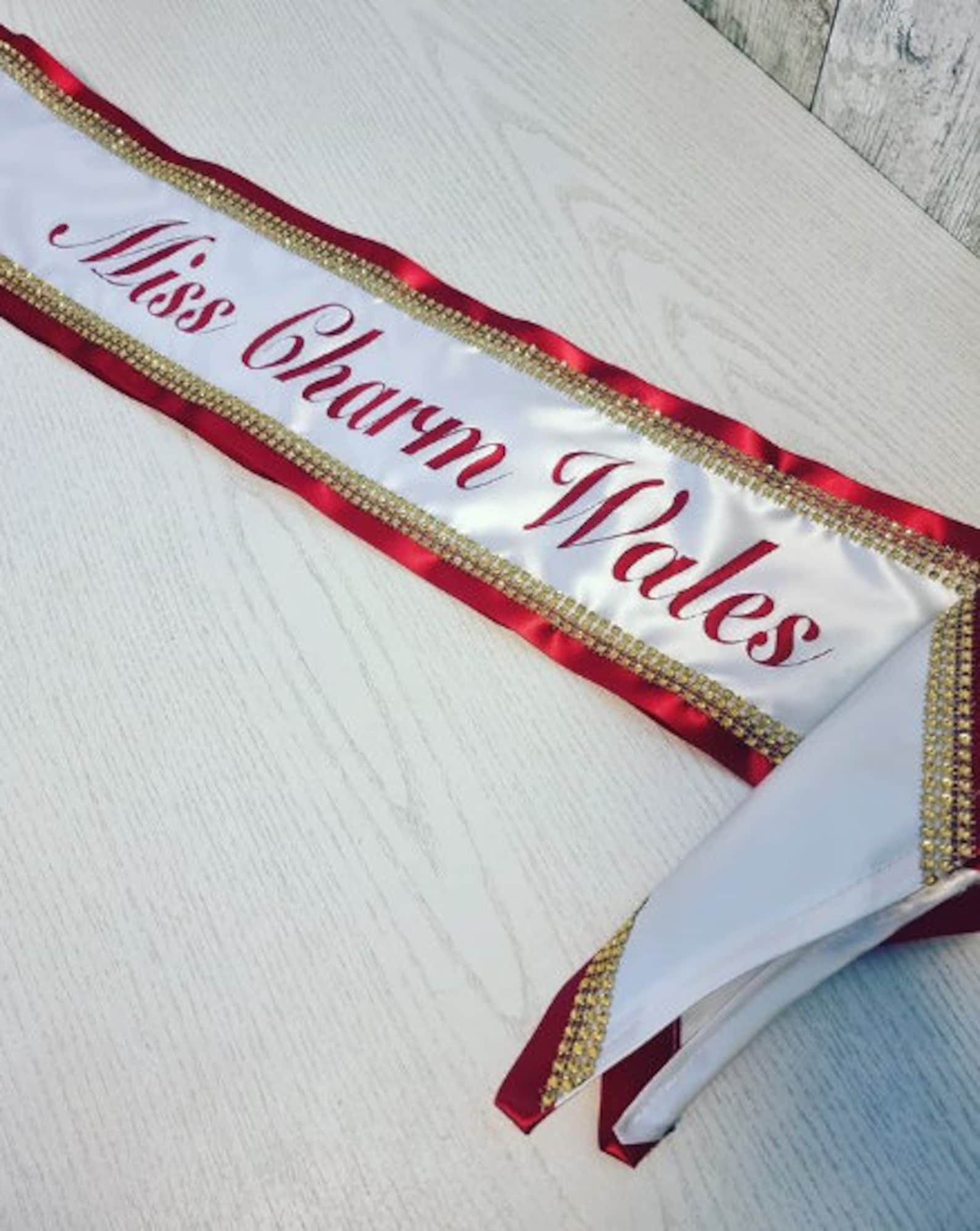 PERSONALISED 'DIAMANTE' SASH | Satin Ribbon | Hen Party | Fancy Dress ...