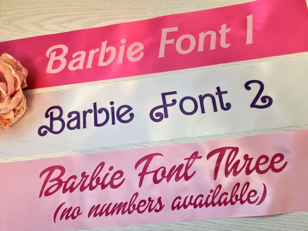 PERSONALISED BARBIE SASH With Gems Bespoke Satin Ribbon Birthday Party ...