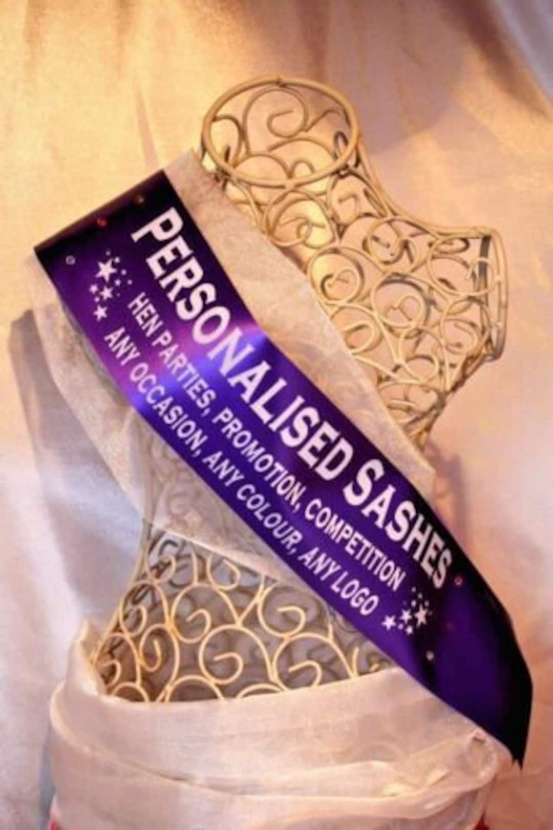 ADULT SIZE SASH | Adult Personalised Satin Ribbon Sash | Birthday Party ...