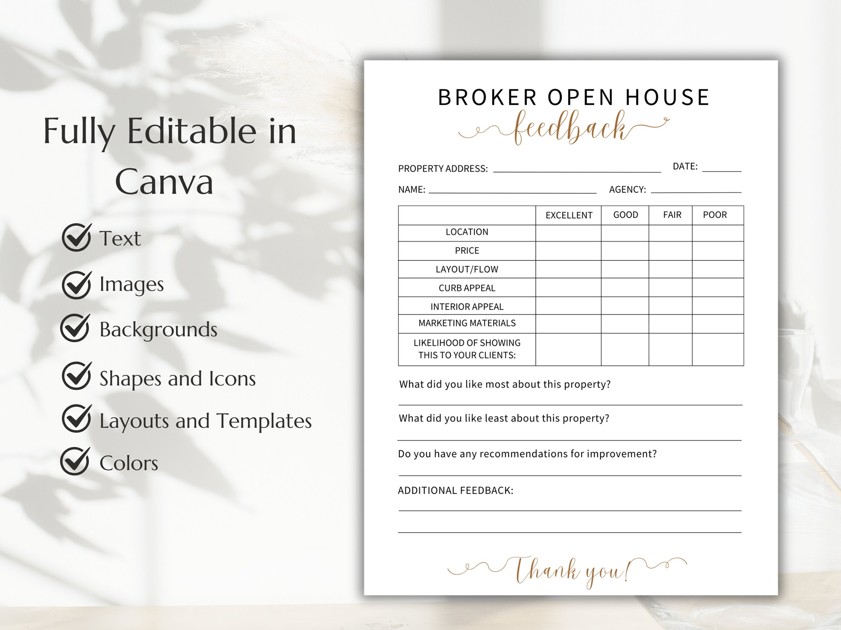 Broker Open House Feedback, Open House Feedback , Real Estate Marketing ...
