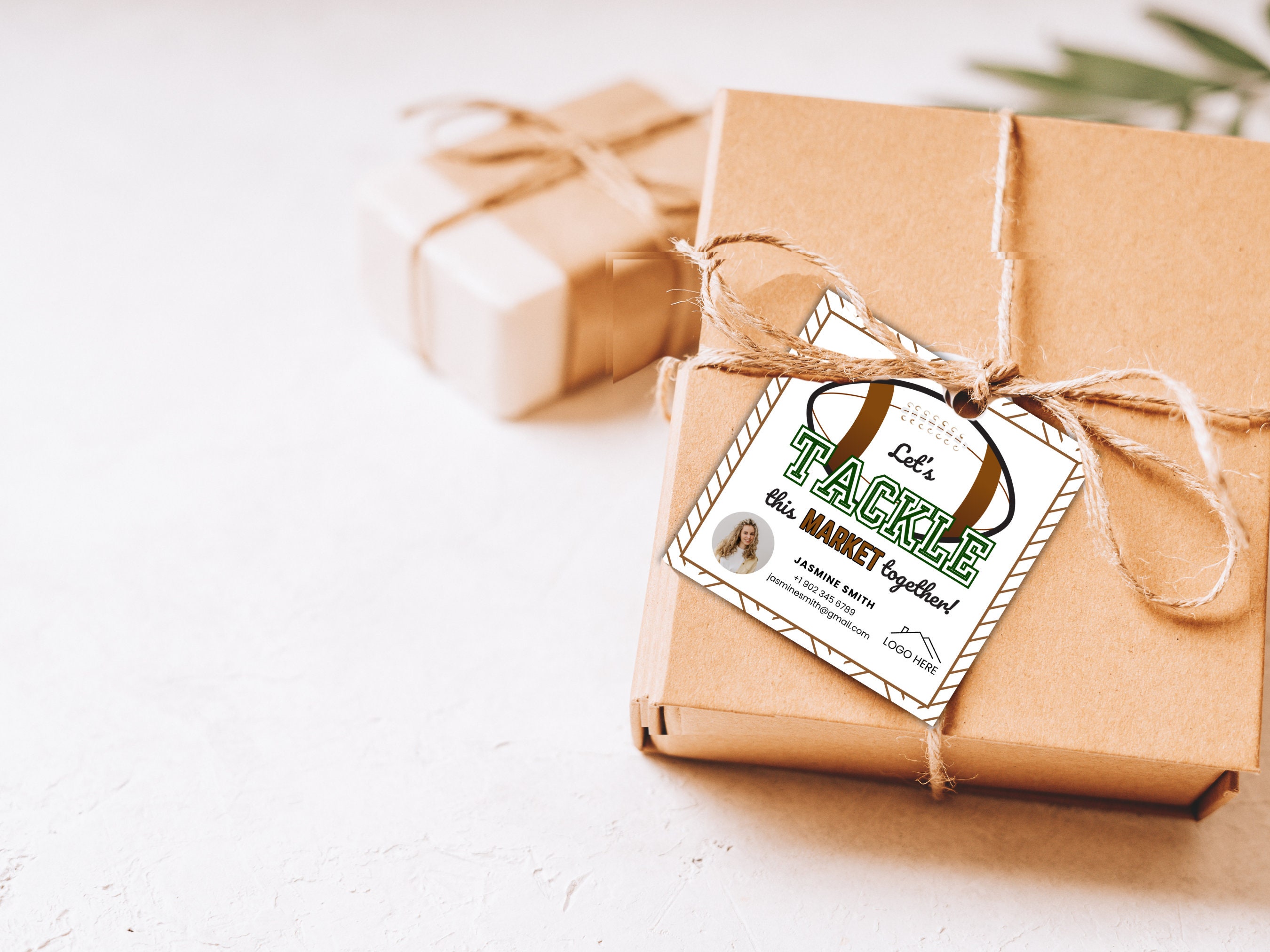 Football Theme Pop-by Tag for Realtor Marketing - Soccer Party Favor ...